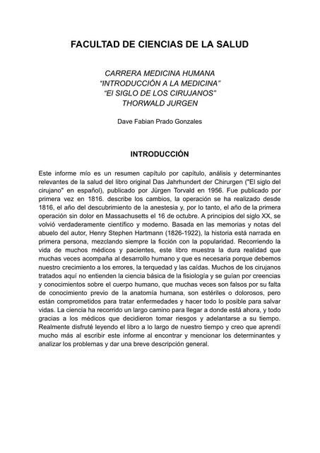 El Siglo de los Cirujanos | Dave Fabian Prado Gonzales | uDocz