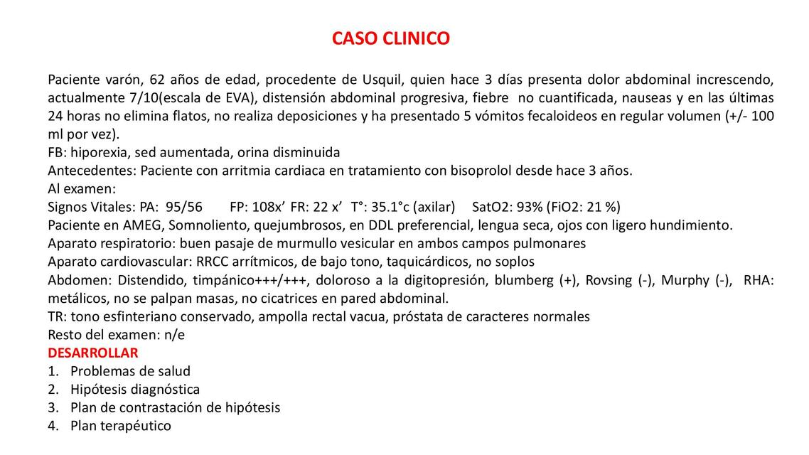 Caso Clínico De Abdomen Agudo -Cirugía | MiddleMedic | uDocz