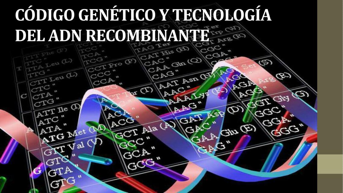 Código Genético y Tecnología Del ADN Recombinante | MiddleMedic | uDocz