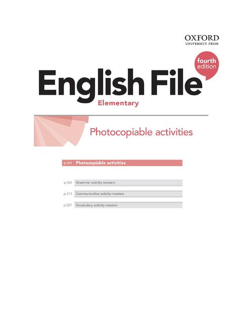 English File Elementary Photocopiable Activities | B.M | uDocz