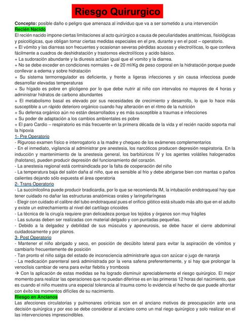 Riesgo quirurgico | RoseMedScience ( Rose Mary Favier ) | uDocz