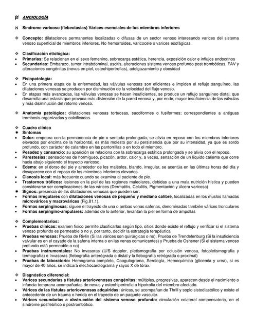 Angiología | RoseMedScience ( Rose Mary Favier ) | uDocz