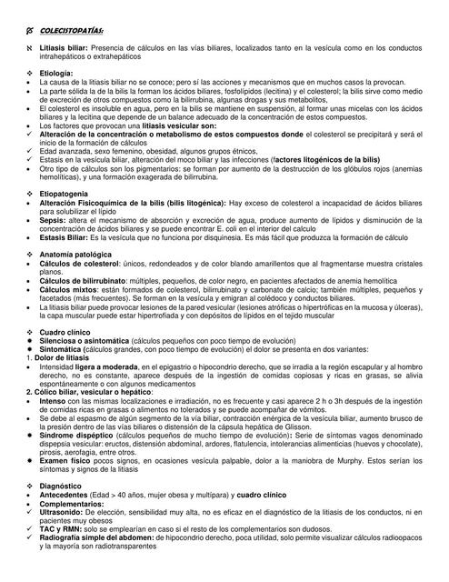 Colecistopatías | RoseMedScience ( Rose Mary Favier ) | uDocz