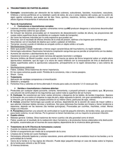 Traumatismo de partes blandas | RoseMedScience ( Rose Mary Favier ) | uDocz
