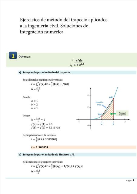 Ejercicios de método del trapecio aplicados a la ingeniería civil | Ingenierías, materia y más ...