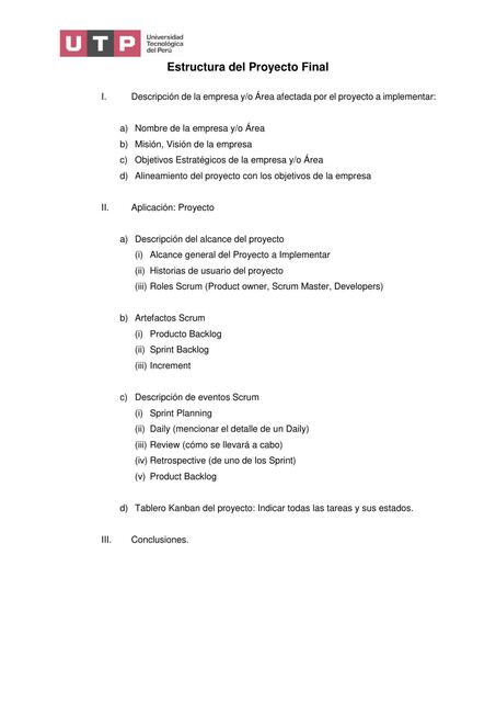 Estructura del Proyecto Final | Carlos ivan Llutari ramos | uDocz