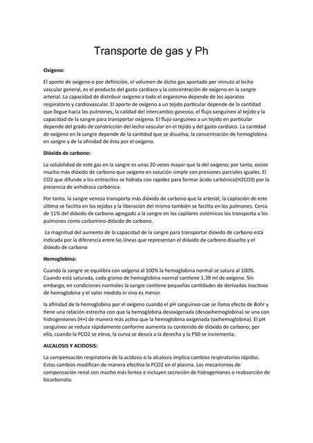 Resumen capítulo 35 Transporte de gas y Ph Ganong Fisiología médica ...