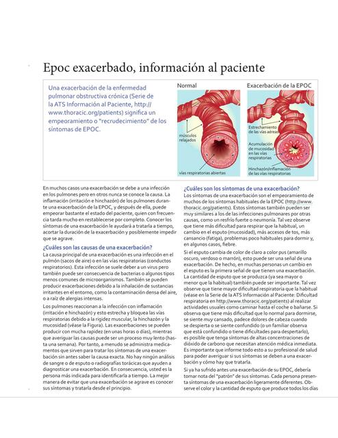 Epoc exacerbado, información al paciente | Medicina y Farmacia | uDocz