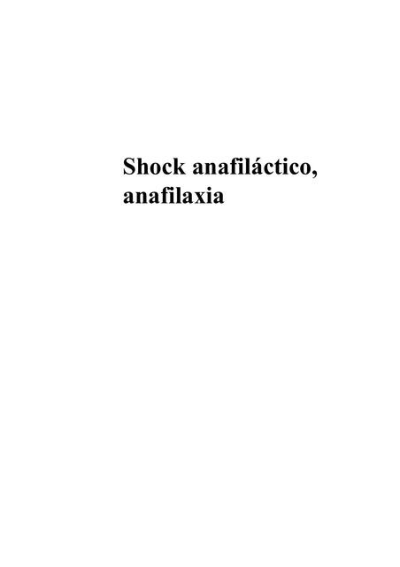 Shock anafiláctico, anafilaxia | Medicina y Farmacia | uDocz