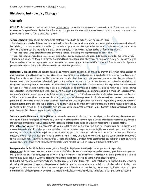 Resumen de Histo unificado | Diann Goncalvez | uDocz