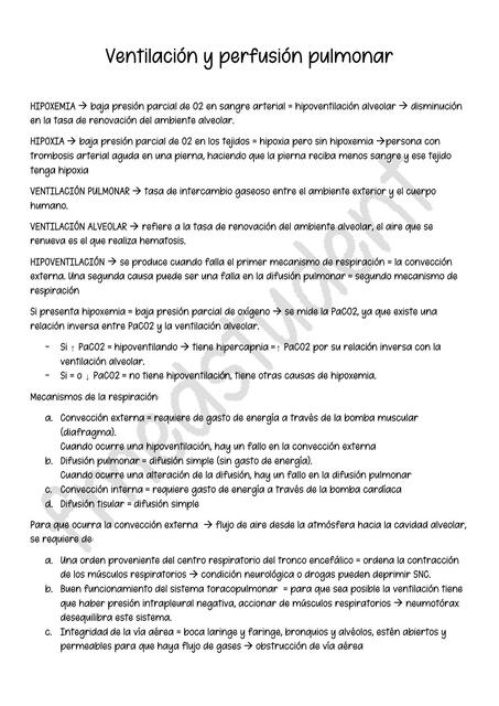 Ventilación y perfusión pulmonar | Fmedstudent | uDocz