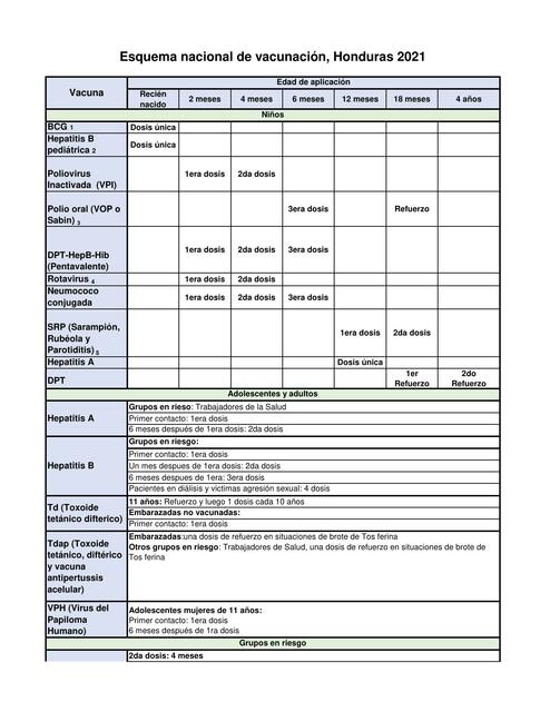 Esquema de vacunación PAI | Martínez Javier | uDocz
