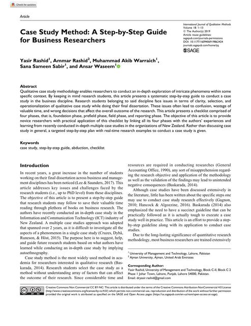 Caso Study Method: A Step-by-Step Guide for Business Researchers | Juan ...