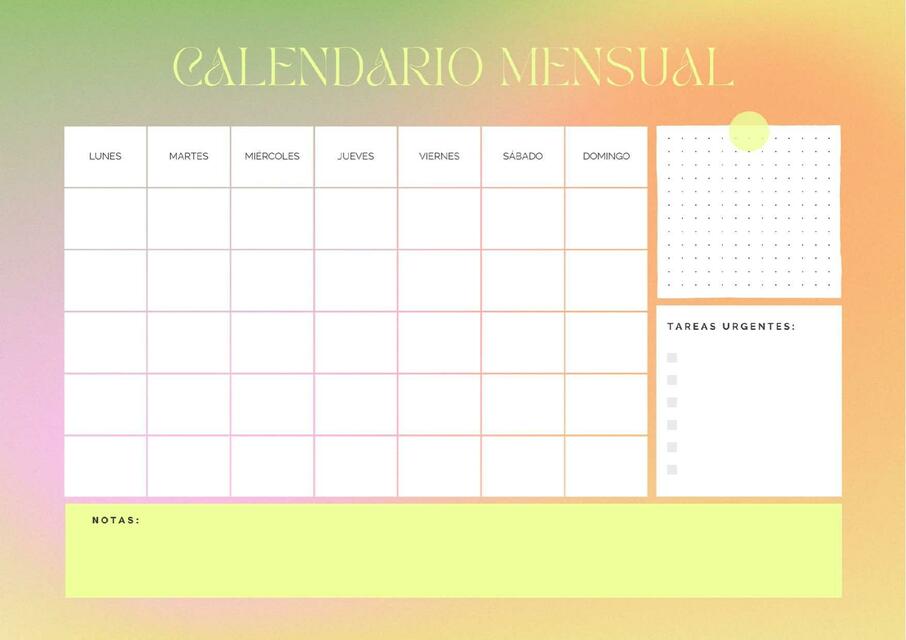Calendario Mensual | Daniella Apuntes | uDocz