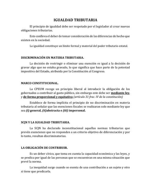 Igualdad Tributaria | YUDOC.ORG | uDocz