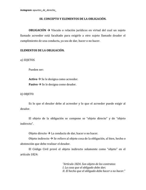 Concepto de Elementos de la Obligación | YUDOC.ORG | uDocz