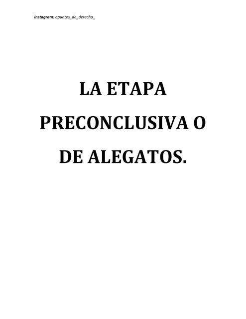 La Etapa Preconclusiva o de Alegatos | YUDOC.ORG | uDocz