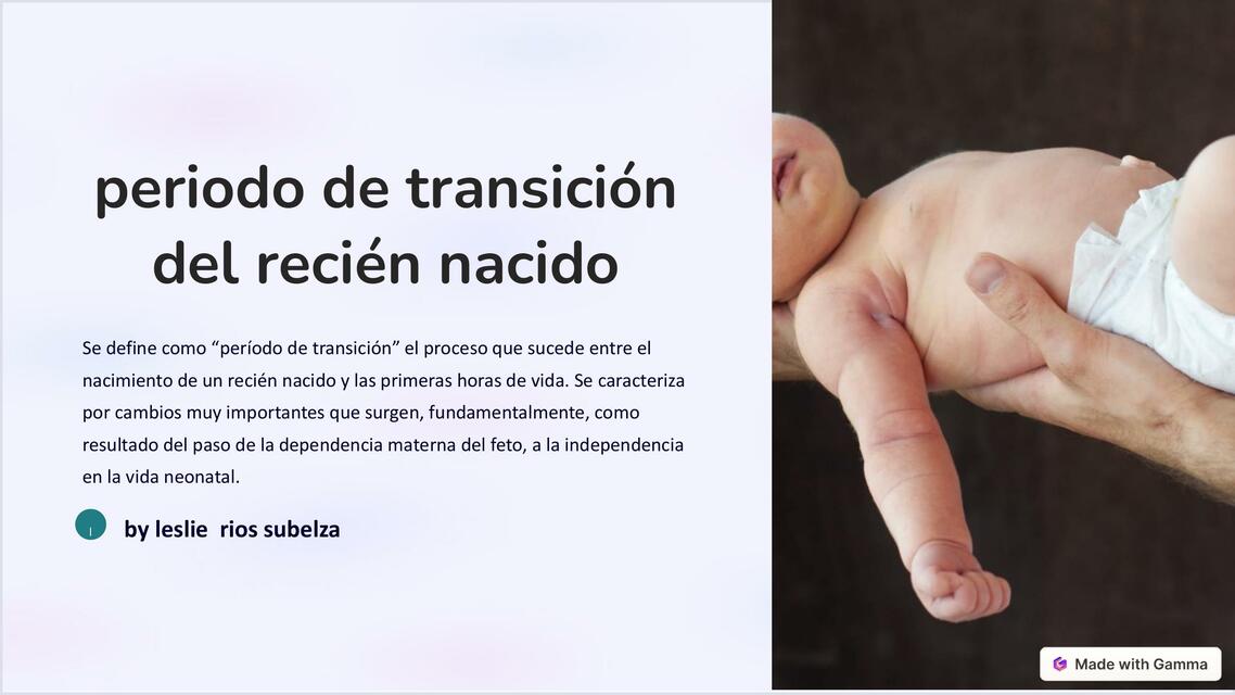 Periodo de transición del recién nacido | Leslie Ríos Subelza | uDocz