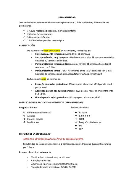Prematuridad Resumen | MARIA FERNANDA PUMA YAGUA | uDocz