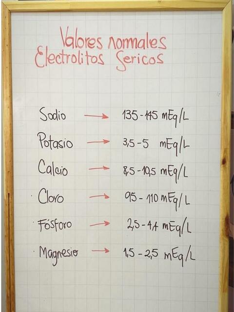 Valores Normales Electrolitos Séricos | Enfermero Isaias Rivas ...