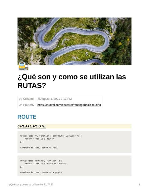 ¿Qué son y Cómo se Utilizan las Rutas? | Jeni Cartagena | uDocz