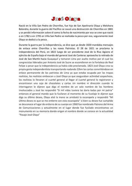 José Olaya | KAMILA Santamaria Sirlopu | uDocz