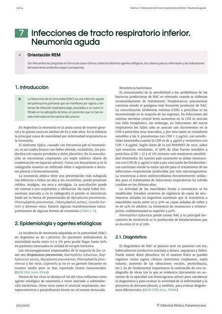 Infecciones de Tracto Respiratorio Inferior. Neumonía Aguda | Franco ...