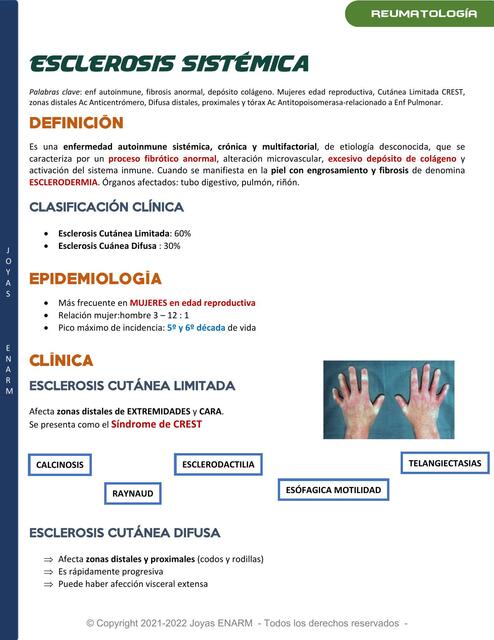 Esclerosis Sistémica | Medicina Humana | uDocz