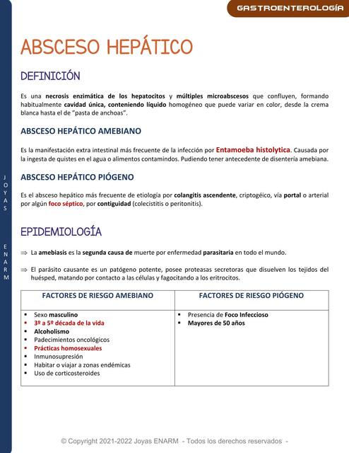 Absceso Hepático Amebiano y Piógeno | Medicina Humana | uDocz