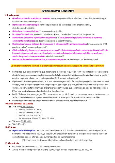 Hipotiroidismo congénito | Nadia Millan | uDocz