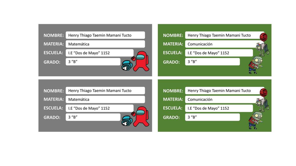 Etiquetas de cuadernos editables | greyssnic | uDocz