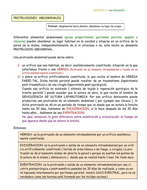 Protrusiones Abdominales | Medicina en la UNER | uDocz