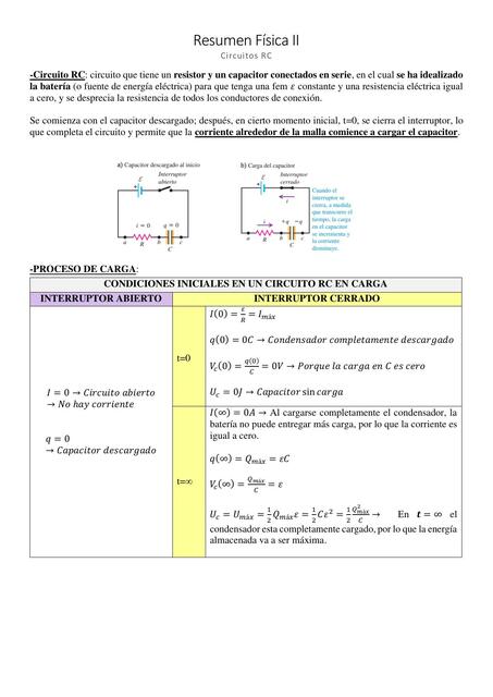 Resumen física 2 Circuitos RC | Emi De Leonardi | uDocz