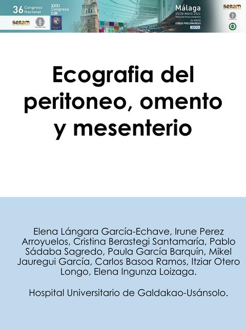 Ecografía del Peritoneo, Omento y Mesenterio | Lewis | uDocz