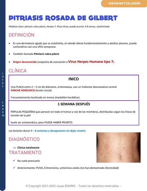 Pitriasis Rosada de Gilbert | Medicina Humana | uDocz