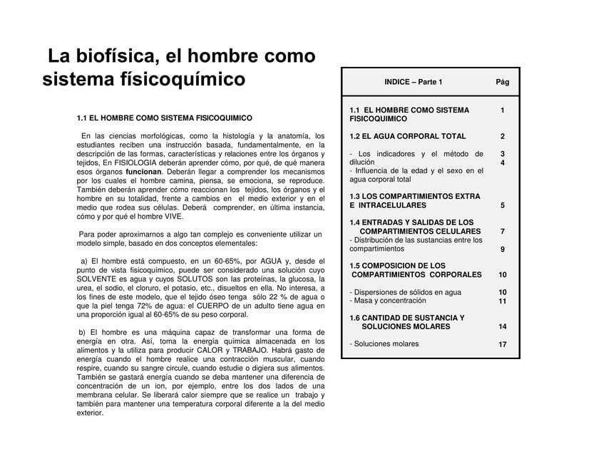 La biofísica, el hombre como sistema fisicoquímico | Física (materia ...