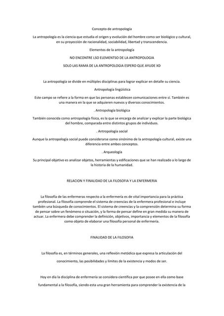 Concepto de Antropología | Melie Mel | uDocz