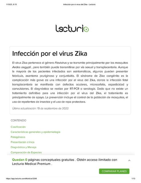 Infección por el Virus Zika | YAEL ESPINOSSA | uDocz