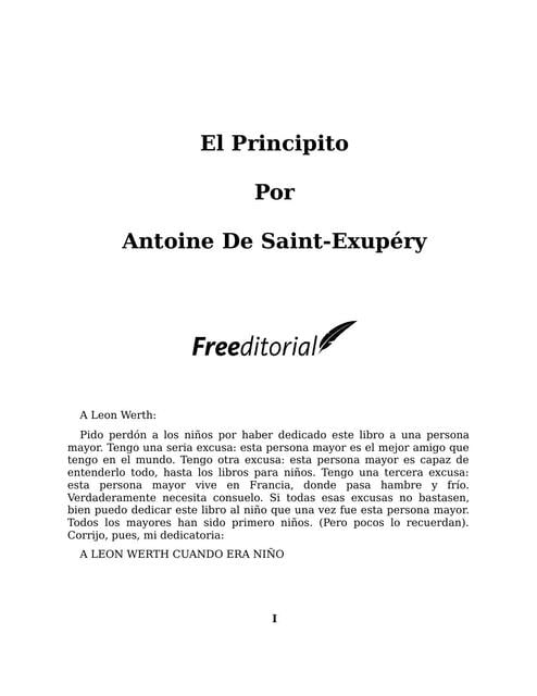 El Principito por Antoine de Saint-Exupéry | Steph | uDocz