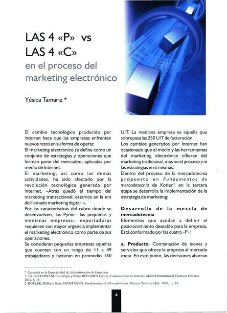 Las 4P VS las 4C en el proceso del marketing electrónico | Manolo | uDocz