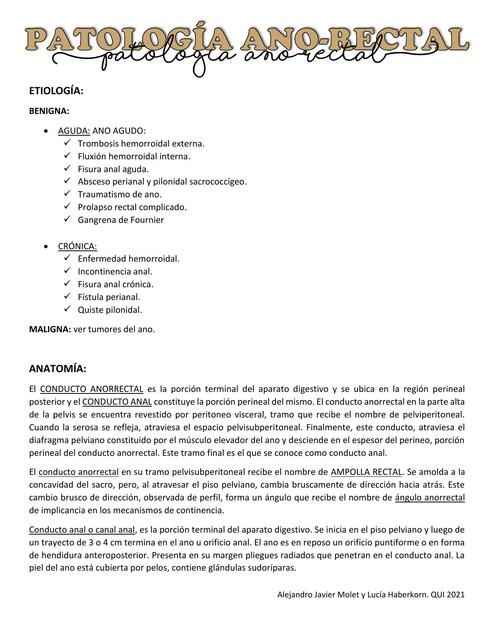Patología anorrectal | Monica | uDocz