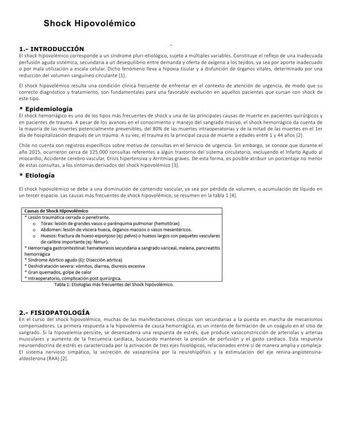 Shock Hipovolémico | dymedicina | uDocz
