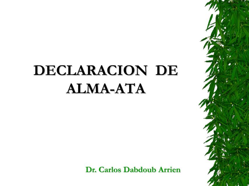 Declaracion de alma-ata | Araseli Lima | uDocz