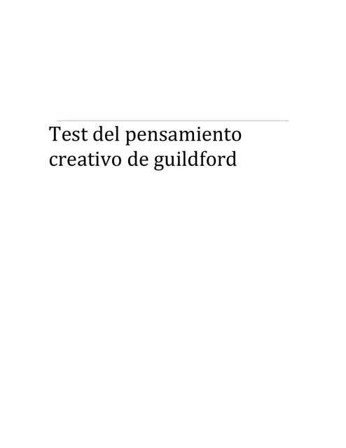 Test del pensamiento creativo de guildford | Psicología, sociología ...