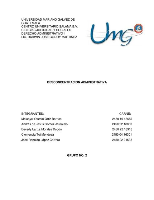 Desconcentración Administrativa | Clemencia | uDocz