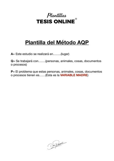Plantilla del método AQP | Y. Esther Montoya | uDocz
