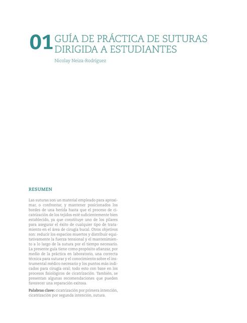 Técnica de sutura, tipos de puntos, tipos de hilos según la herida y material | uDocz