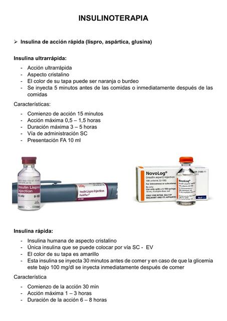 Flashcards de Insulinoterapia | Por Camila Andrea | uDocz