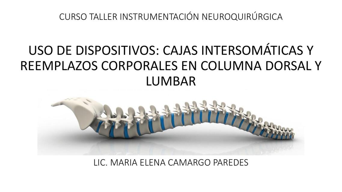 Flashcards de Uso de dispositivos: Cajas Intersomáticas y Reemplazos Corporales en Columna | Por ...