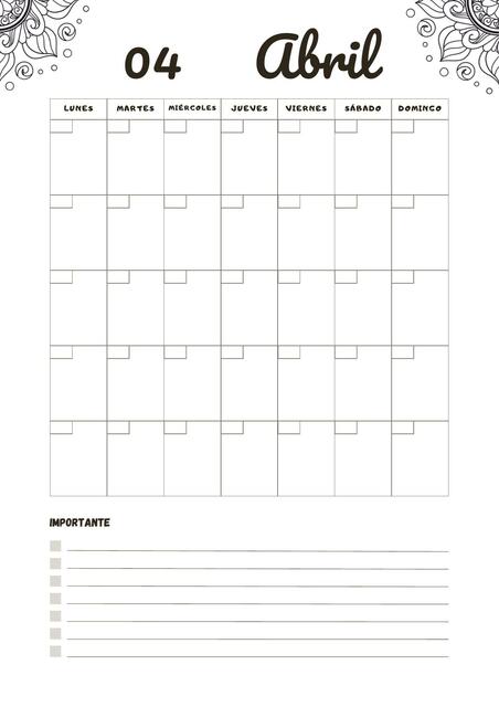 Calendario mes de Abril | Educación Especial | uDocz